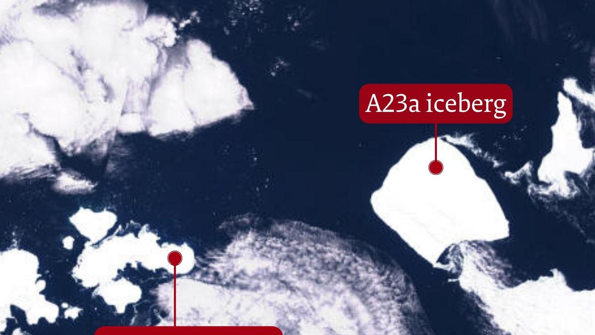 One of world's largest icebergs A23a drifting beyond Antarctic waters after it was grounded for ...
